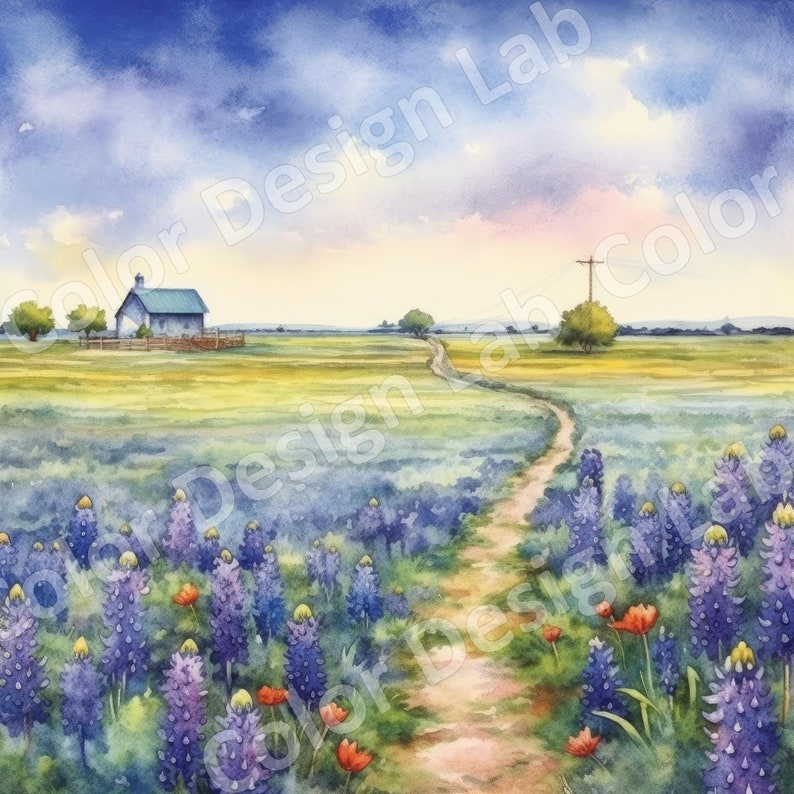 Texas Bluebonnet Fields Printable Wall Art 8 High-resolution - Etsy