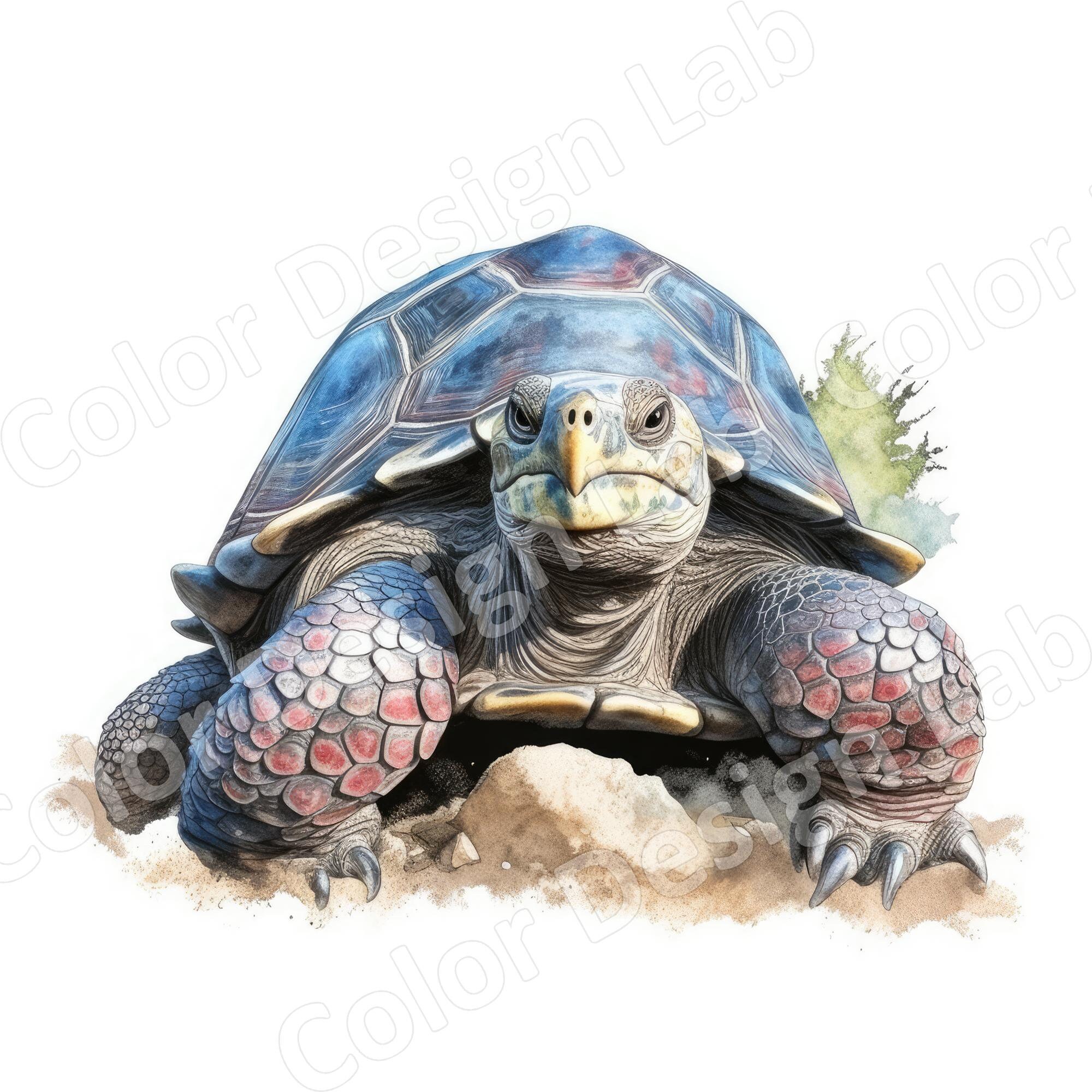 Tortoise Printable Clipart, Set of 8 High-resolution Tortoise Pngs ...