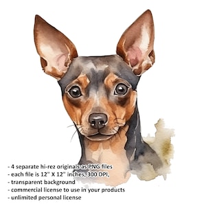 Miniature Pinscher Clipart, Hand-drawn King of Toys Art, Energetic and ...