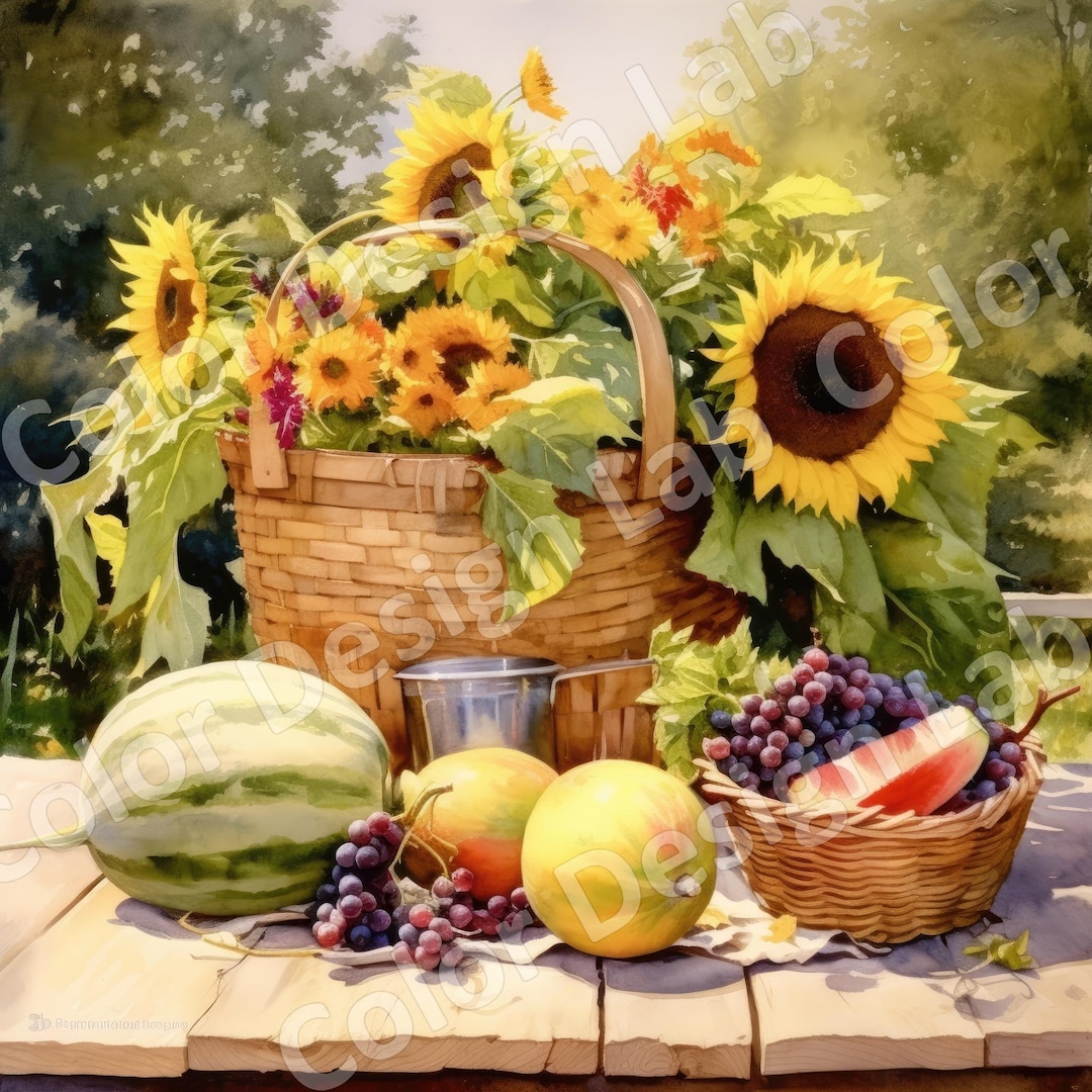 Summer's Bounty Printable Clipart Set - 8 Pngs of Fruits and Vegetables ...