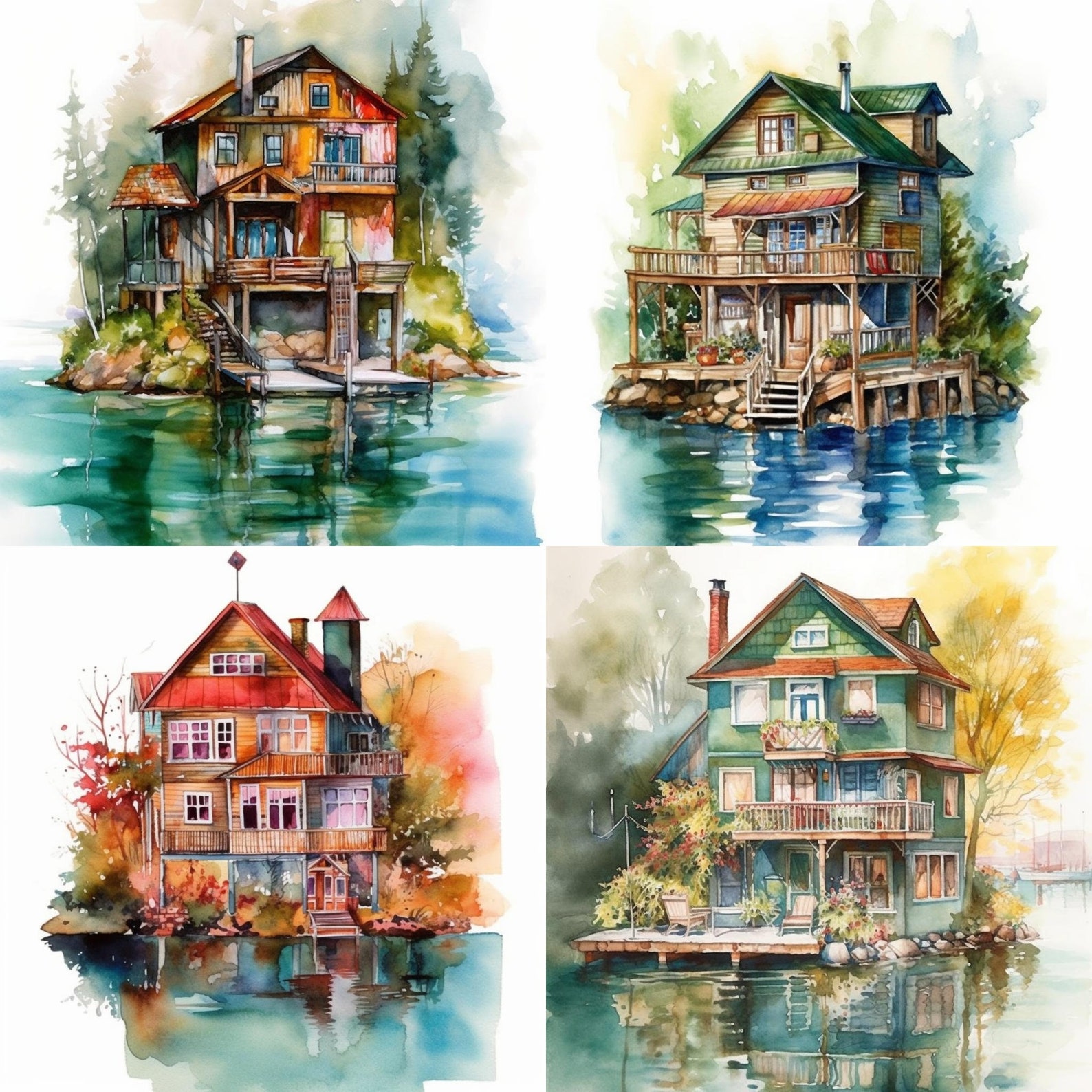 Lake House Clipart 8 High-resolution Lake House PNG - Etsy