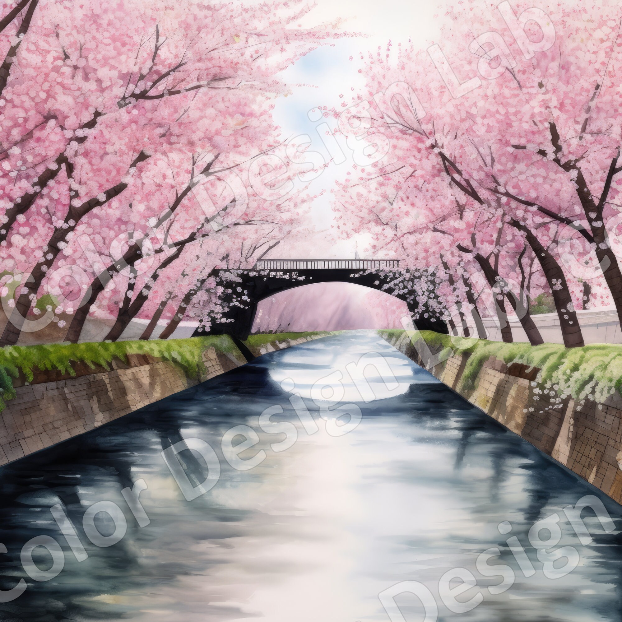 Download Cherry Blossom River Clipart 4 High-resolution - Etsy