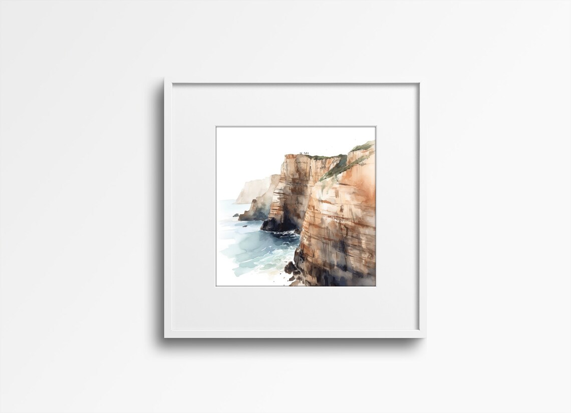 Soaring Coast Cliffs Printable Clipart 8 High-resolution - Etsy