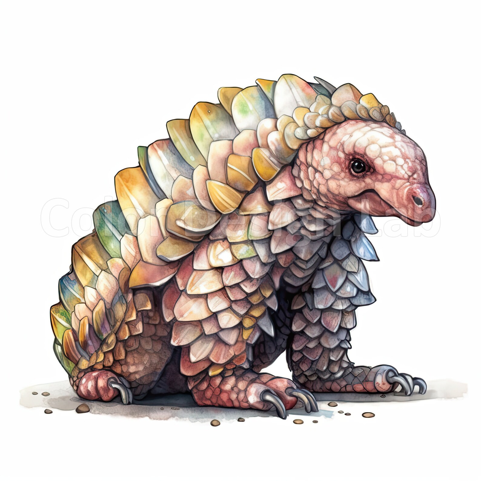 Happy Pangolin Clipart Bundle - Set of 8 Cute Animal PNG, Commercial ...