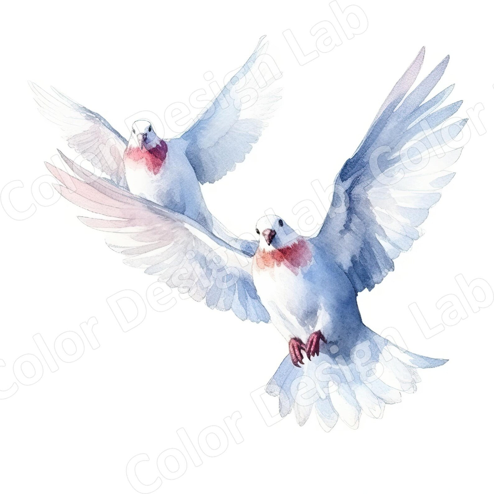 Doves in Flight Printable Clipart Set, 8 High-resolution PNG Images ...
