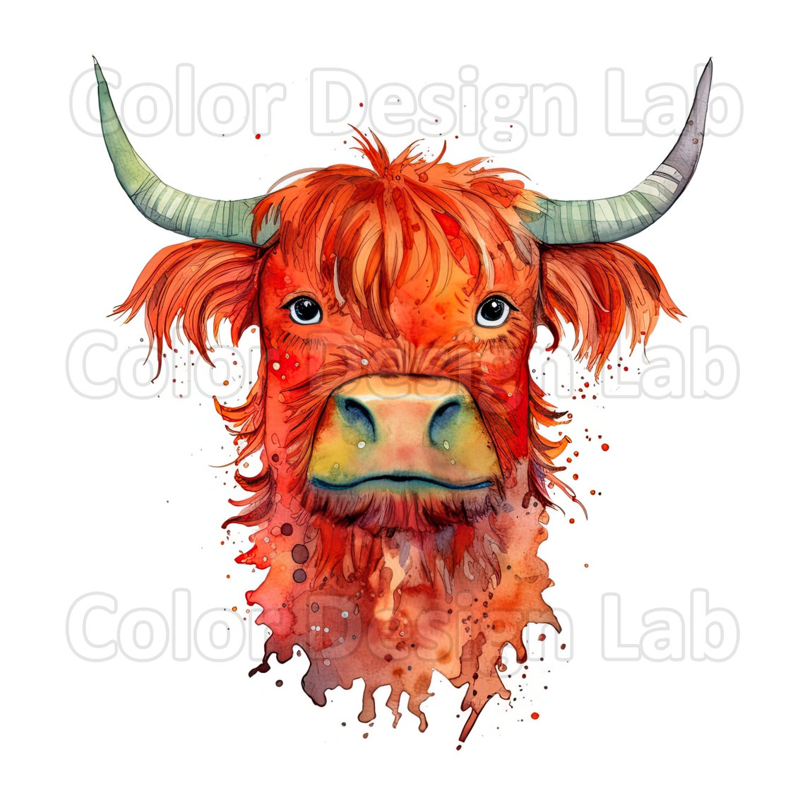 Cartoon Highland Cow Clipart Set of 8 Digital Clip Art PNG - Etsy
