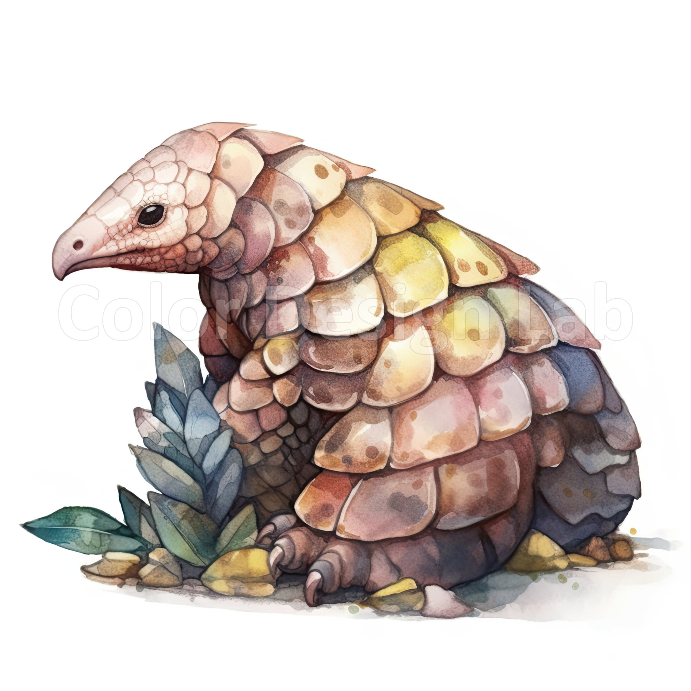 Happy Pangolin Clipart Bundle - Set of 8 Cute Animal PNG, Commercial ...