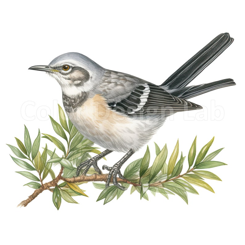 Northern Mockingbird Clipart Set 8 Mockingbird Art - Etsy