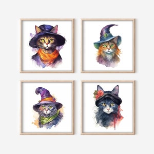 Witches Cat Clipart Set, 8 High-resolution PNG Images, Digital Download ...