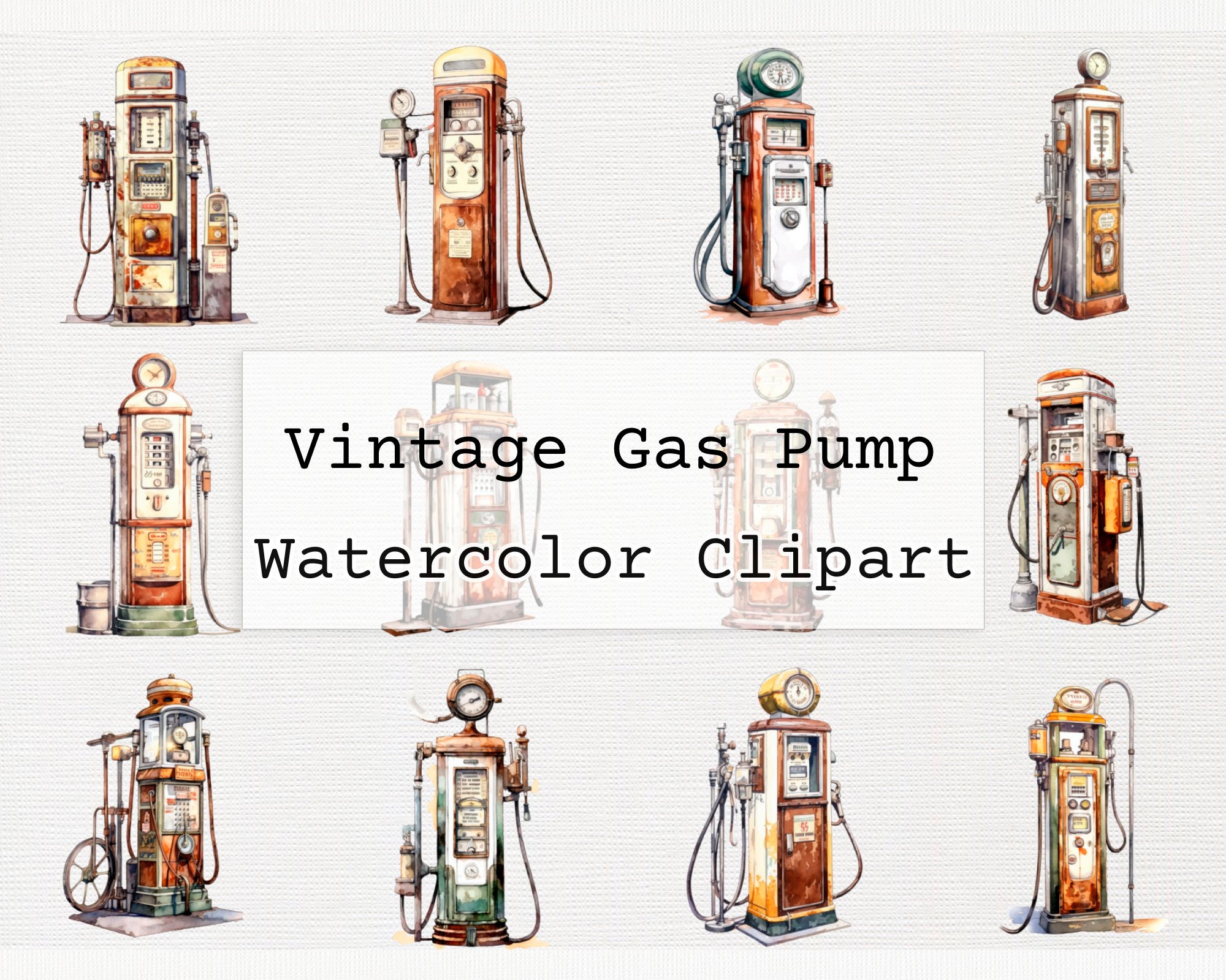 Vintage Gas Pump Drawing