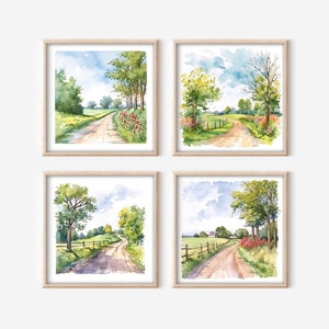 Country Lane Printable Clipart Set of 8 High-resolution PNG Images ...