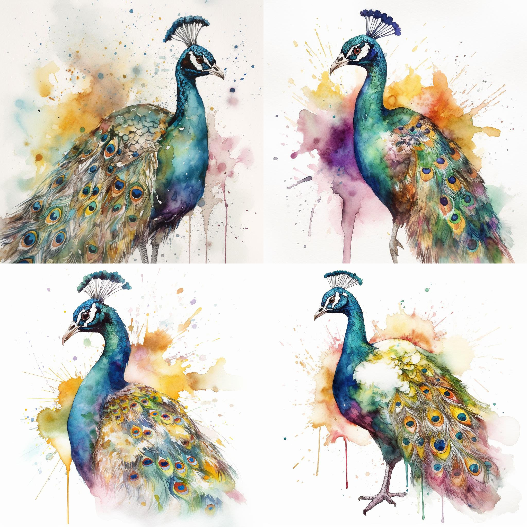 Lebendige Pfau druckbare Kunst Pfau Clipart Set von 8 PNG - Etsy.de