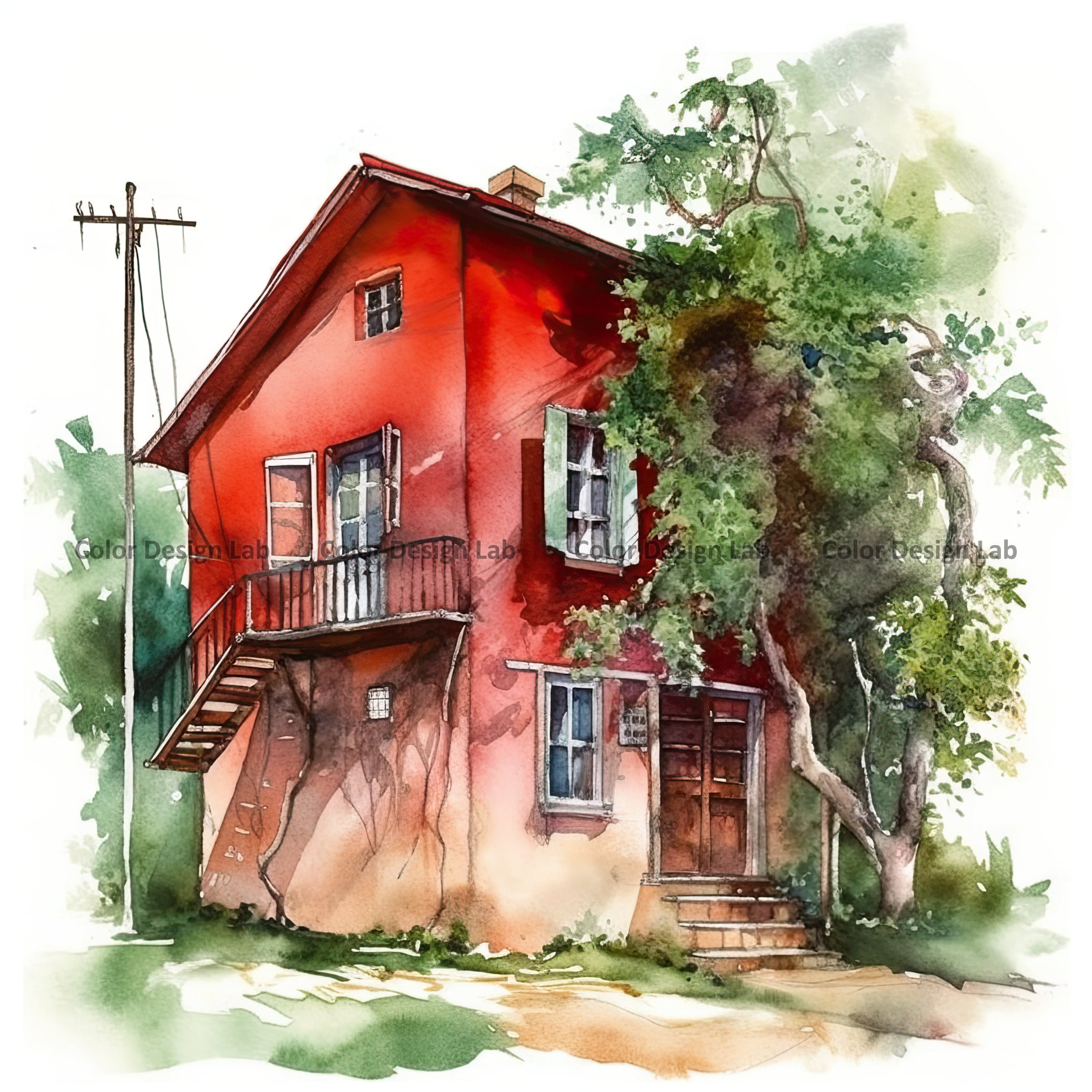 Red House Clipart Set of 8 High-quality Buildings PNG - Etsy