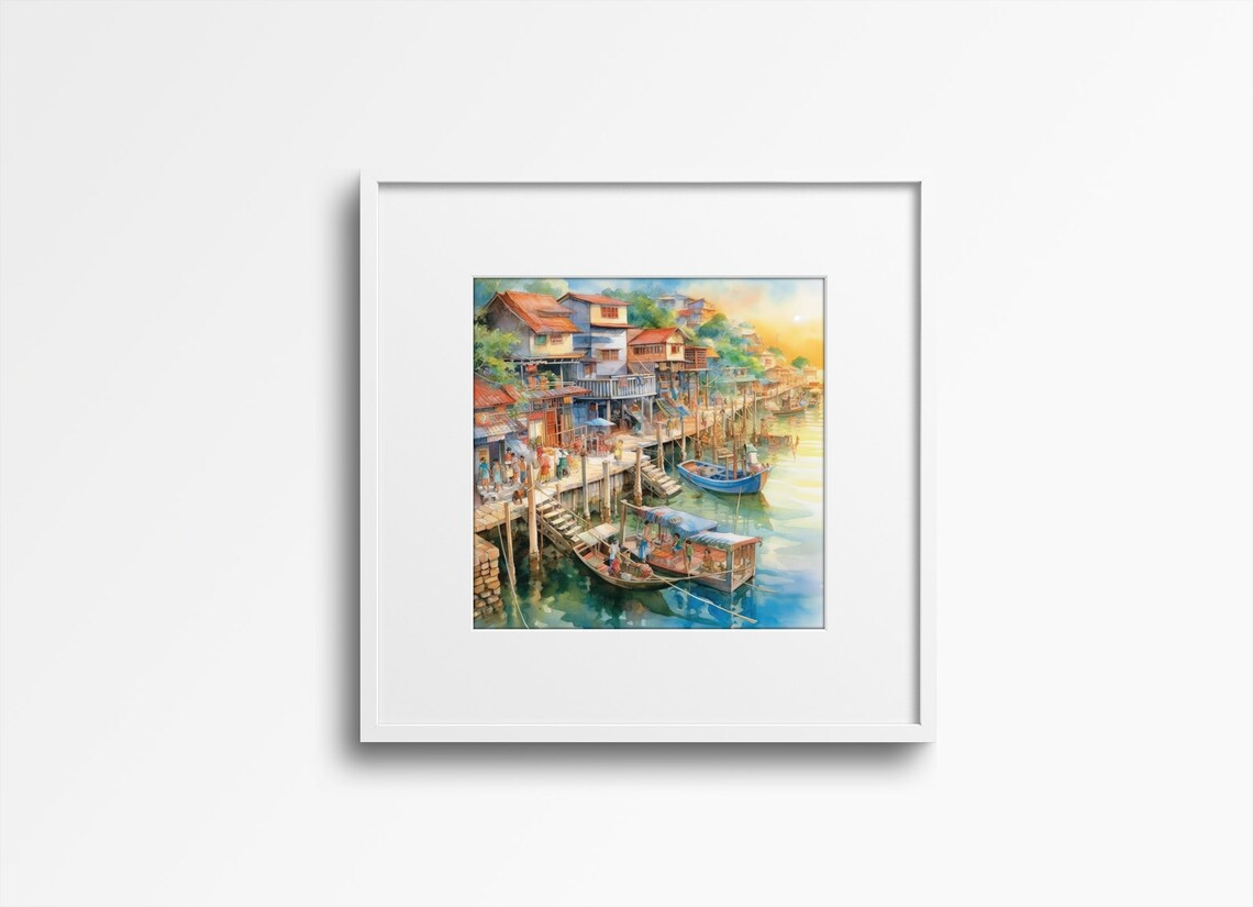 Fishing Village Dock Printable Clipart Set 8 High Resolution - Etsy