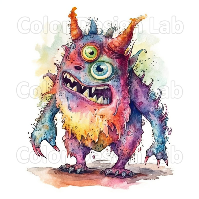 Cartoon Monster Printable Clipart Set 8 High-quality Pngs - Etsy