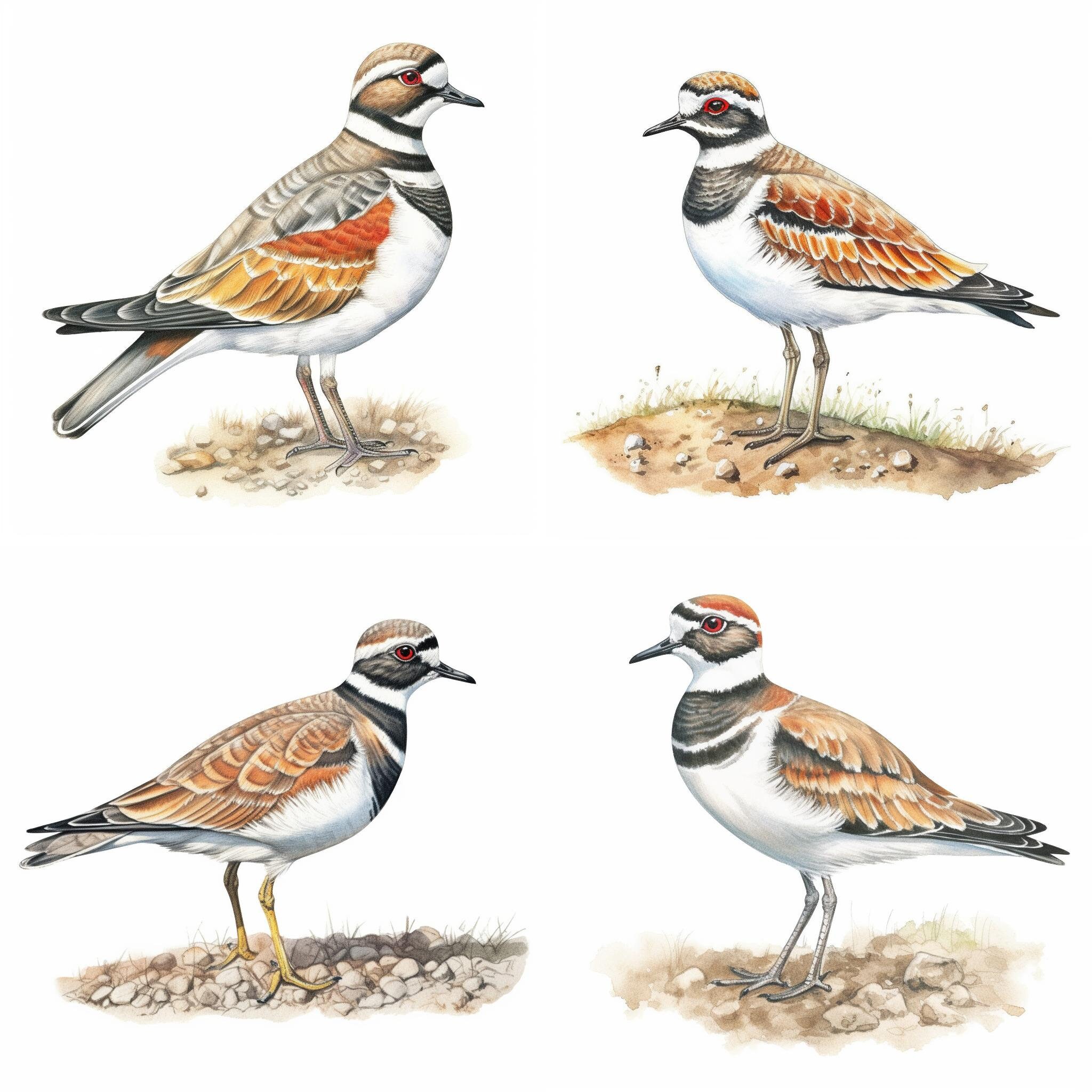Killdeer Bird Clipart Set of 8 Printable PNG Art Commercial - Etsy