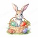 Easter Bunny Basket Clipart Set, 8 High-resolution Pngs, Commercial Use ...