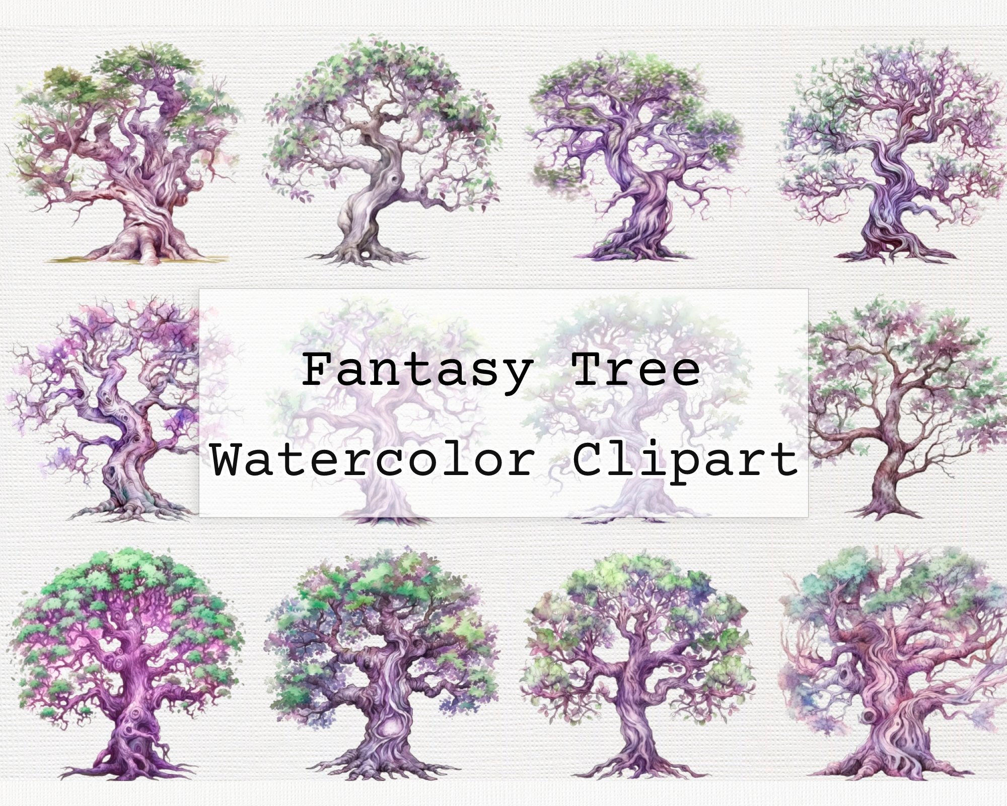 Fantasy Tree Clipart Watercolor Png Fantasy Tree Trunk - Etsy