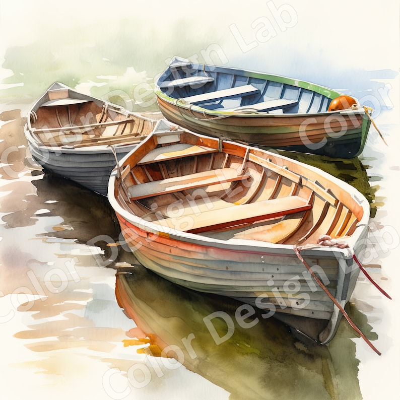 Classic Wooden Rowboats Digital Download, Set of 8 High-resolution ...