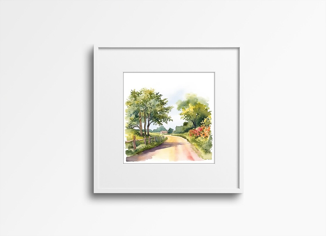 Country Lanes Printable Wall Art Set 8 Pngs of Country Road - Etsy