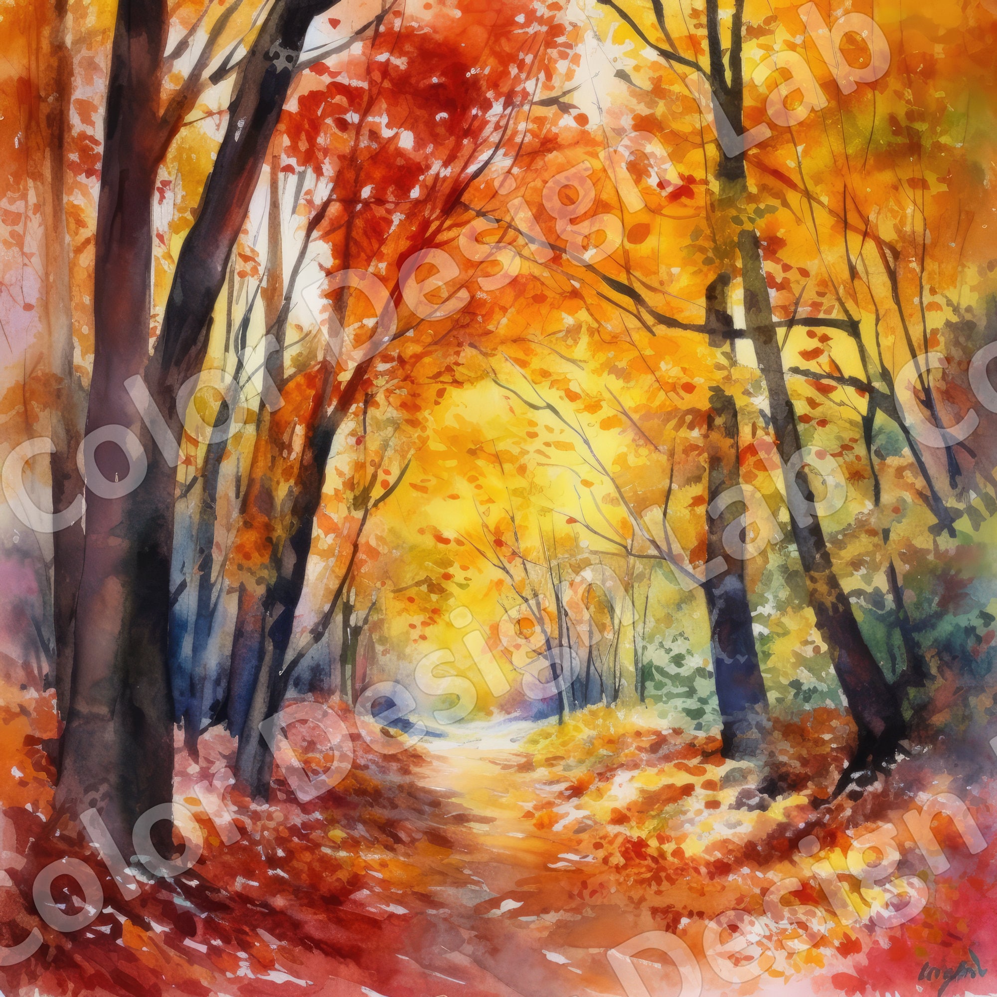 Enchanted Autumn Forest Digital Download, Printable Clipart Set of 4 ...