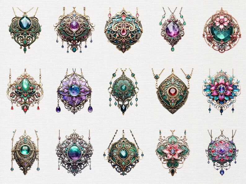 Enchanted Amulet Clipart Bundle of 36 Quality Transparent - Etsy