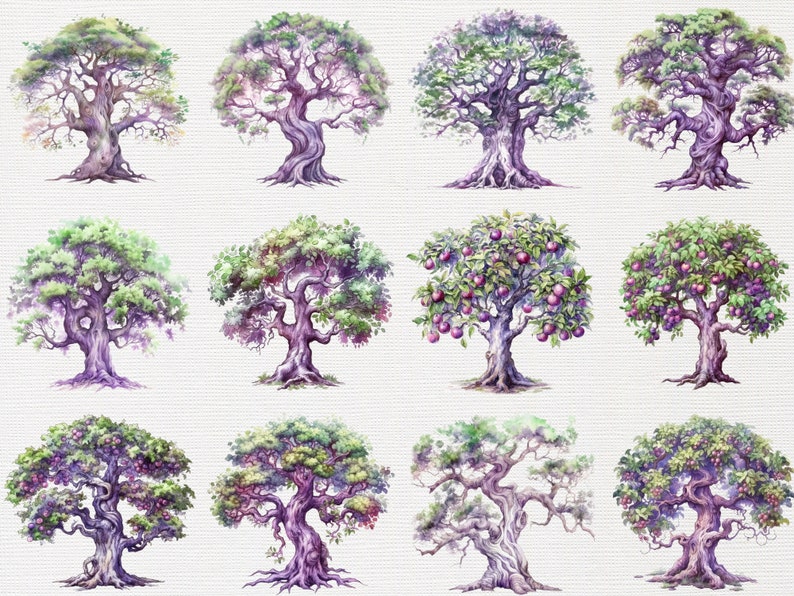 Fantasy Tree Clipart Watercolor Png Fantasy Tree Trunk - Etsy