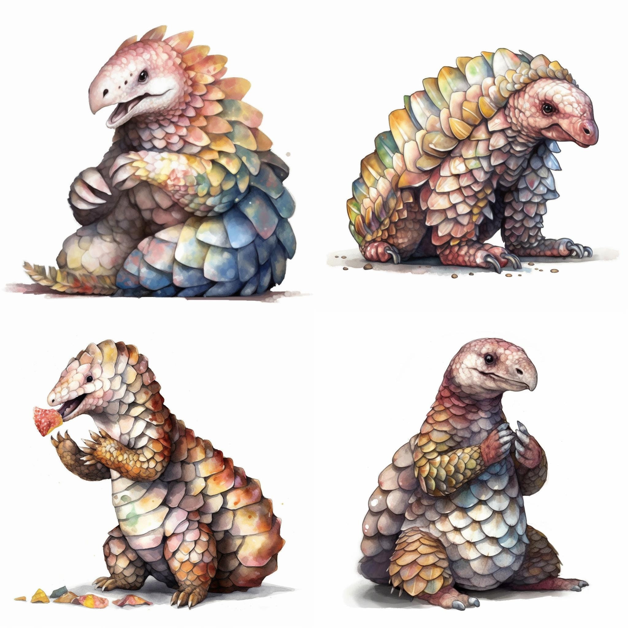 Happy Pangolin Clipart Bundle - Set of 8 Cute Animal PNG, Commercial ...