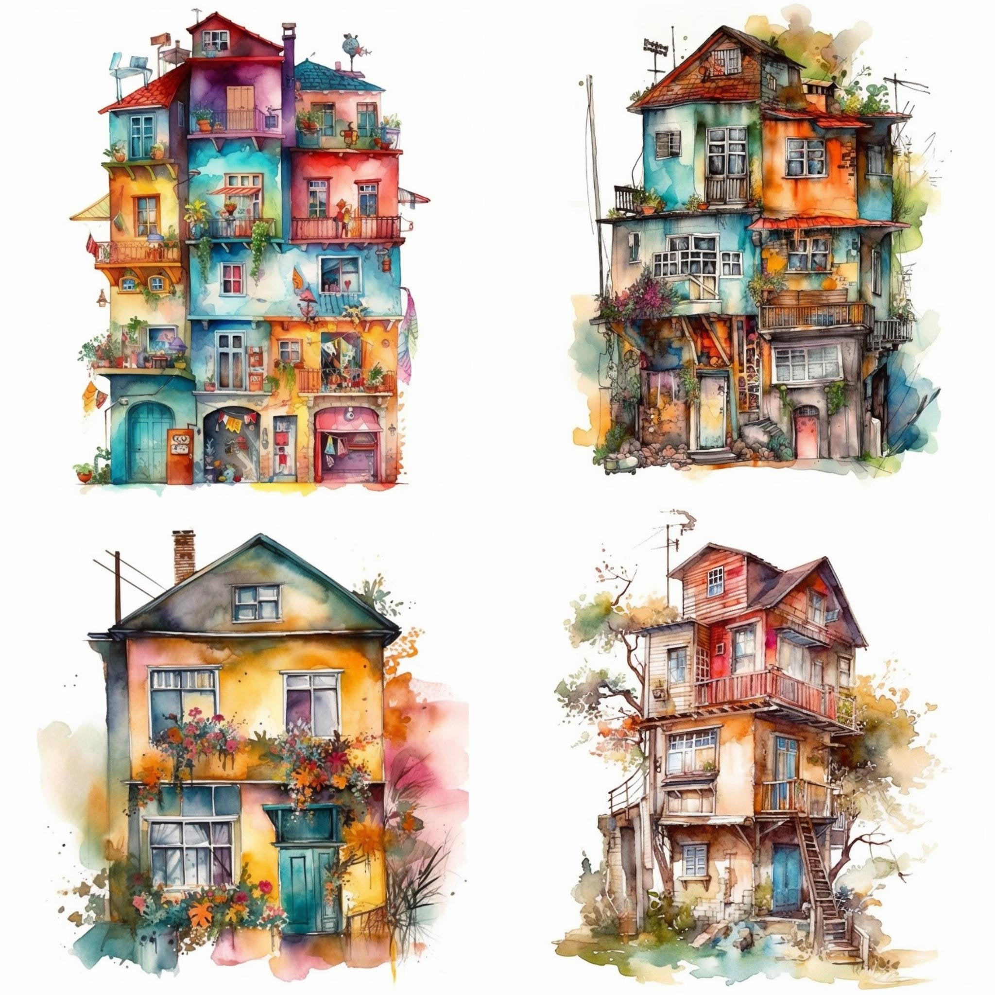 Dream House Clipart Set of 8 High-resolution House PNG - Etsy