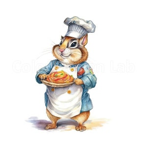 Chipmunk Baker Funny Printable Clipart Bundle - 8 High-quality Cartoon ...