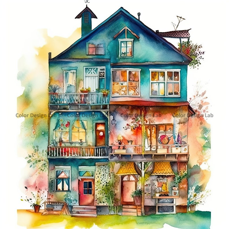 Dream House Clipart Set of 8 High-resolution House PNG - Etsy