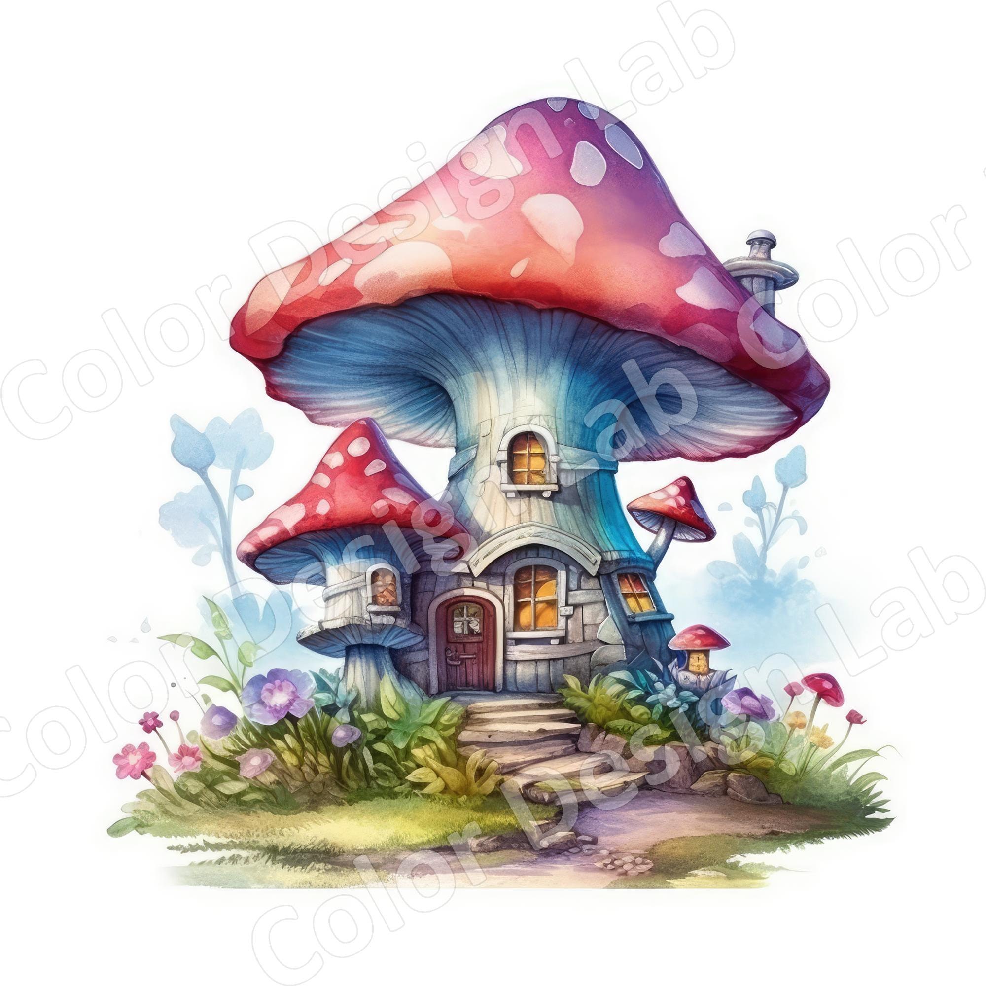 Toadstool House Clipart Set, 8 High-resolution PNG Images, Instant ...