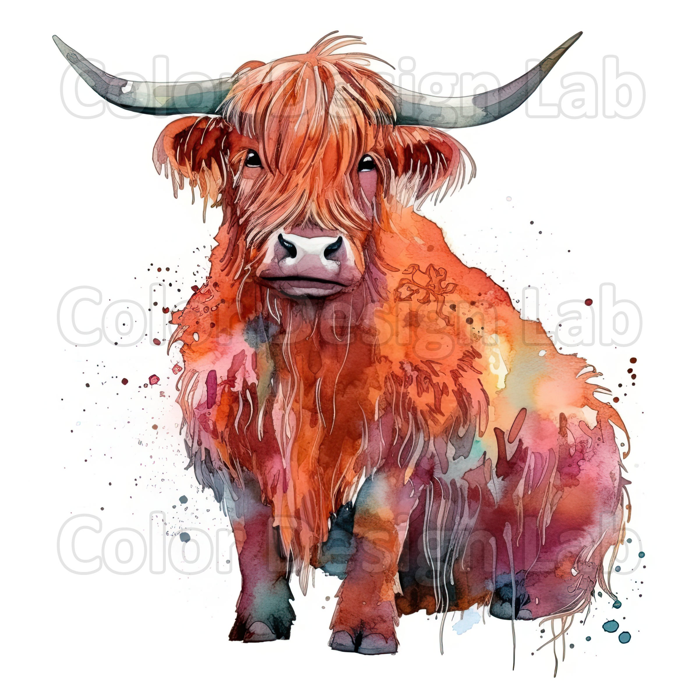 Cartoon Highland Cow Clipart Set of 8 Digital Clip Art PNG - Etsy