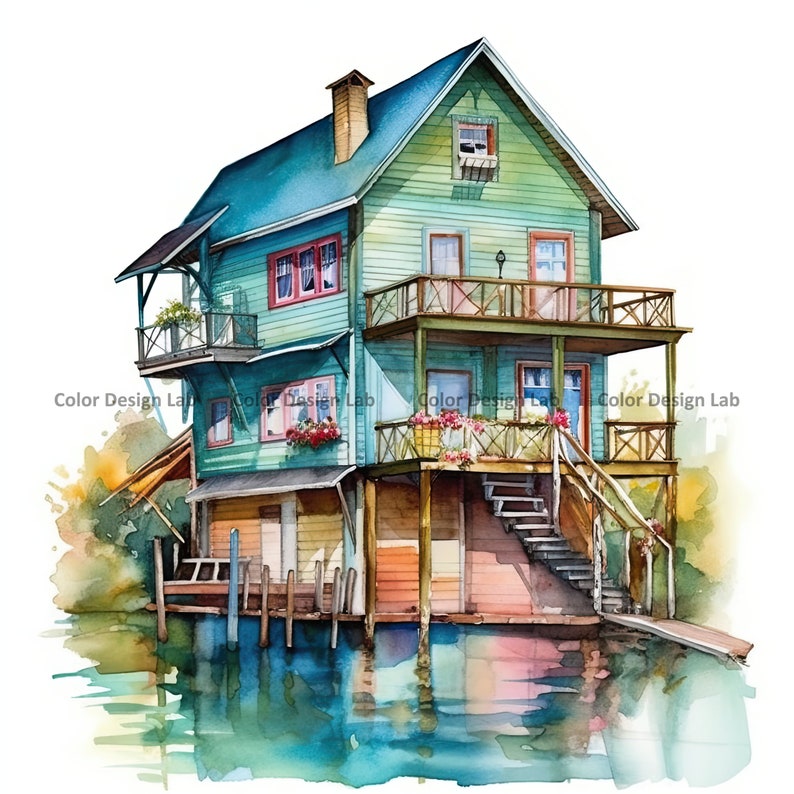 Lake House Clipart 8 High-resolution Lake House PNG - Etsy