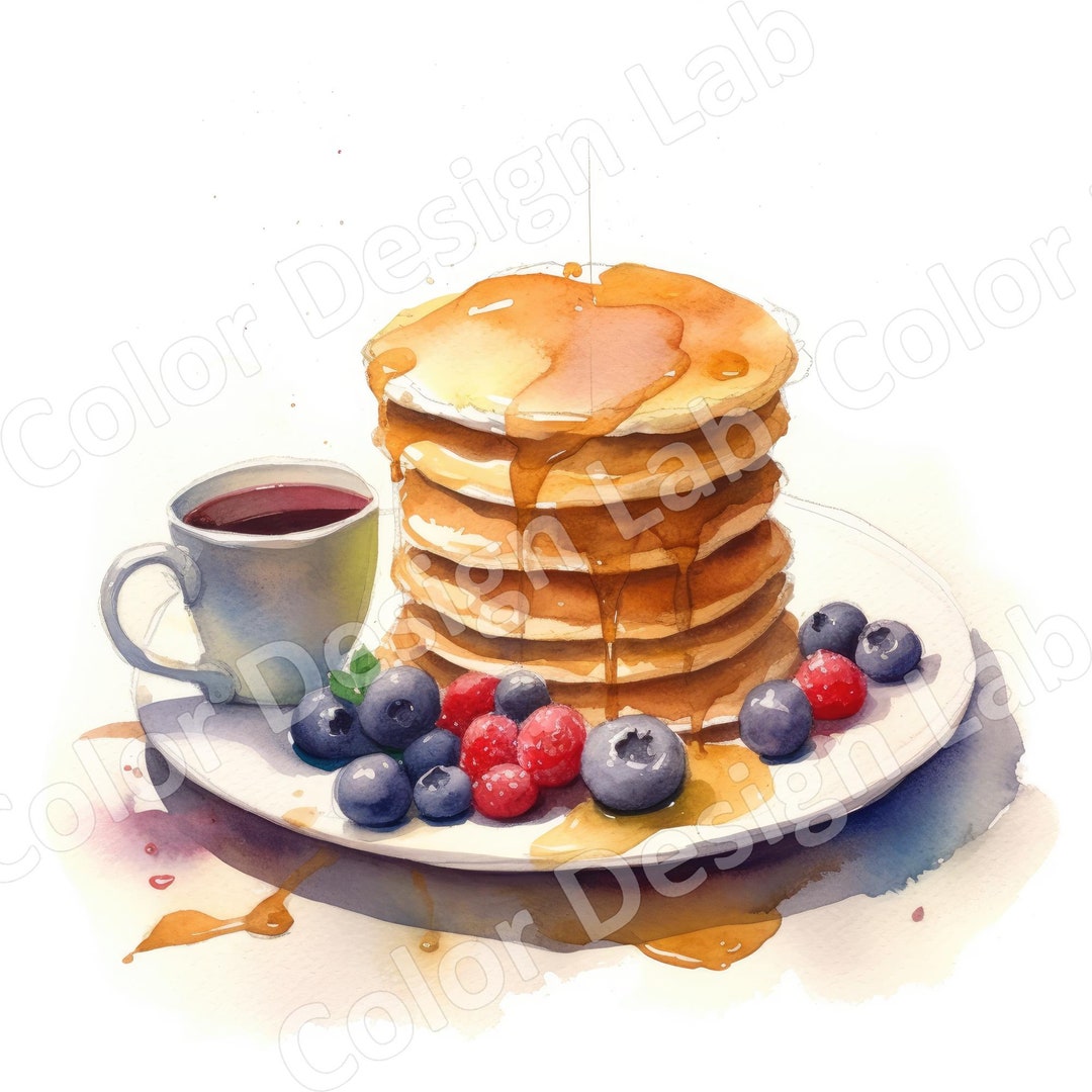 Breakfast Bliss Clipart Set - 8 High-resolution PNG Art Images, Digital ...