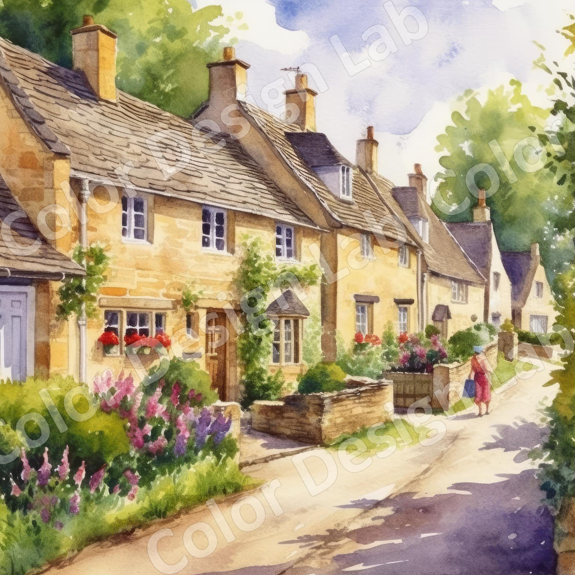 Cotswold Villages, England Clipart Set, 8 High-resolution PNG Images ...