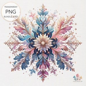 Elegant Snowflake Clipart Collection: Beautiful Transparent PNG Designs ...