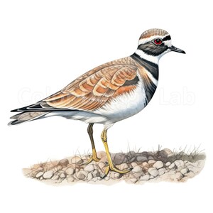 Killdeer Bird Clipart, Set of 8 Printable PNG Art, Commercial Use, High ...