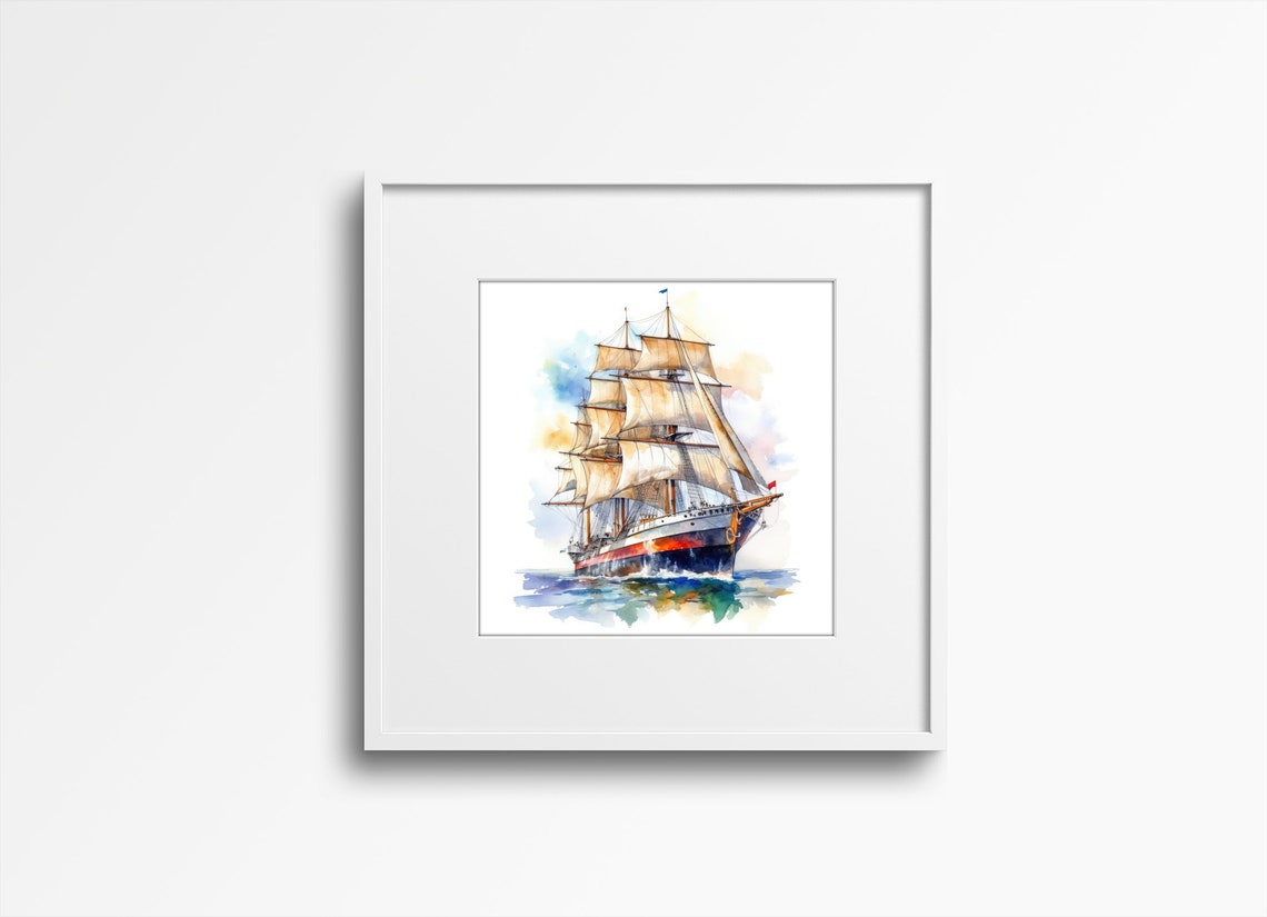 Clipper Ship Digital Download, Set of 4 High-resolution PNG Images ...