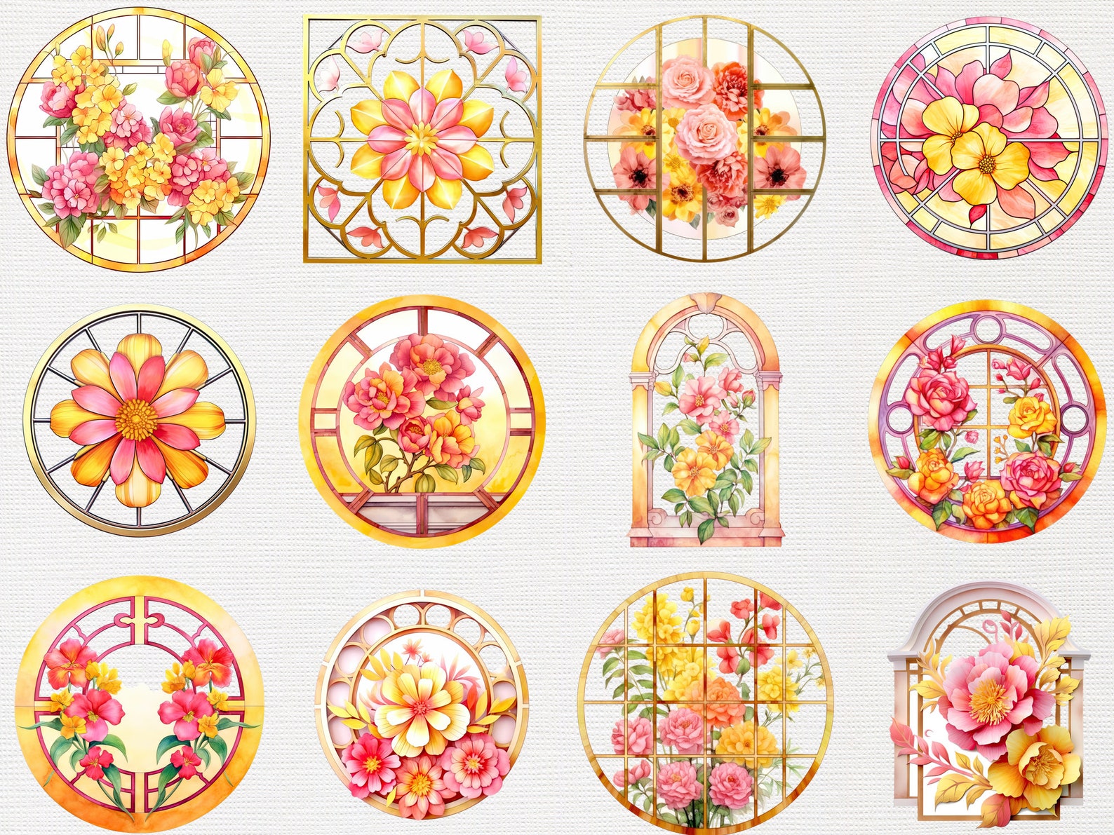 Flower Window Clipart Painted Watercolor Png Flower Window Commercial ...