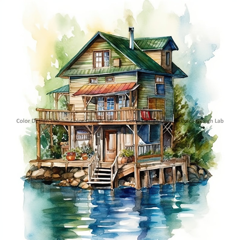 Lake House Clipart 8 High-resolution Lake House PNG - Etsy