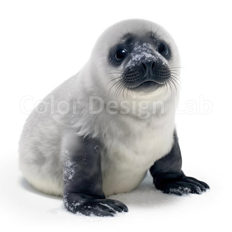 Happy Harp Seal Pup Printable Art Set of 8 PNG Commercial - Etsy