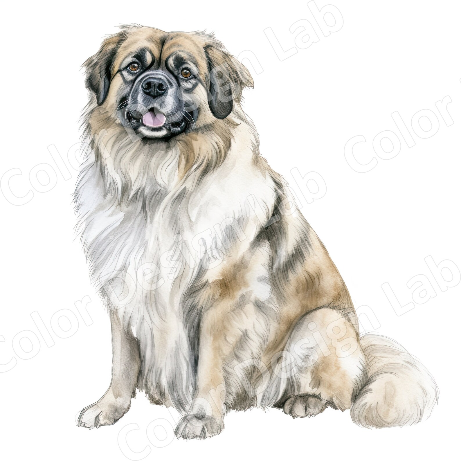 Tibetan Spaniel Clipart Bundle, Mellow Dog Art Set of 8 Digital ...