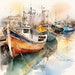 Fishing Boats at Harbor Printable Clipart, Set of 8 High-resolution ...