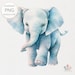 Cute Baby Elephant Clipart Collection: Set of 10 Transparent PNG ...