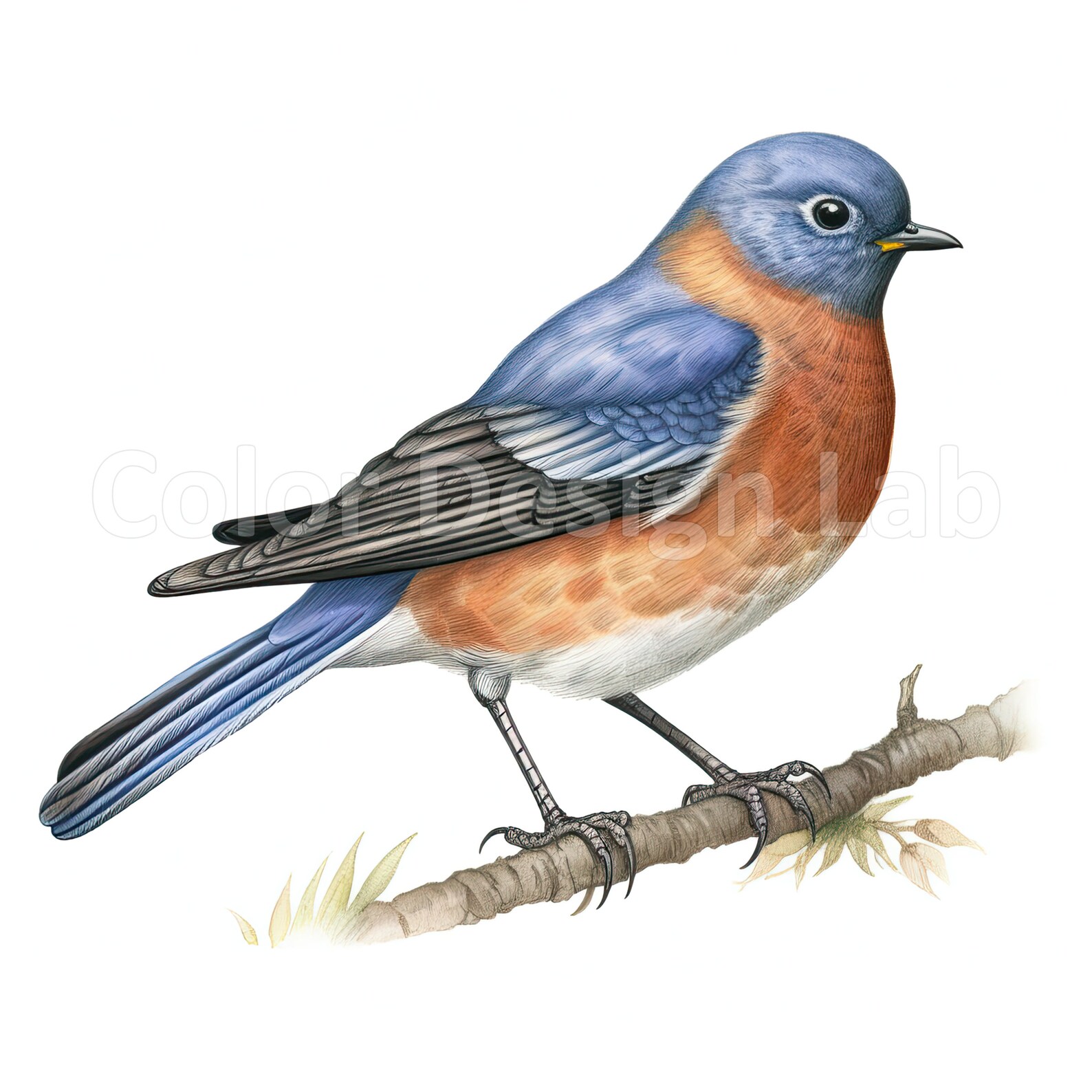 Eastern Bluebird Art Printable Clipart - Set of 8 High-quality Art PNG ...