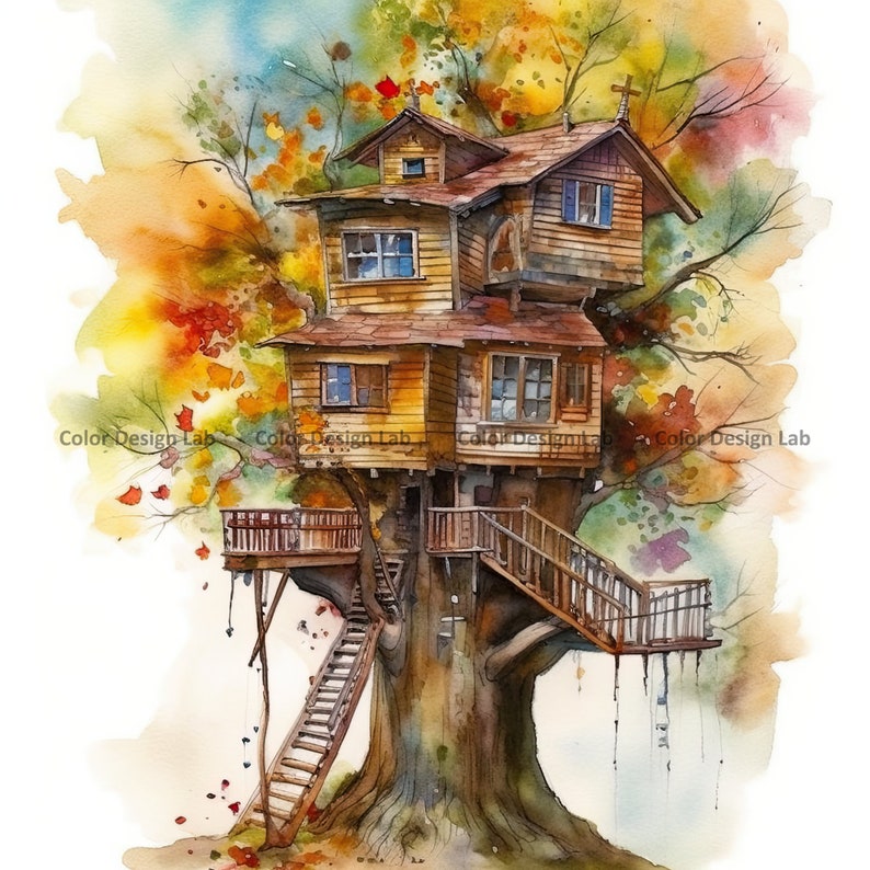 Tree House Clipart Set of 8 High-quality PNG Digital - Etsy