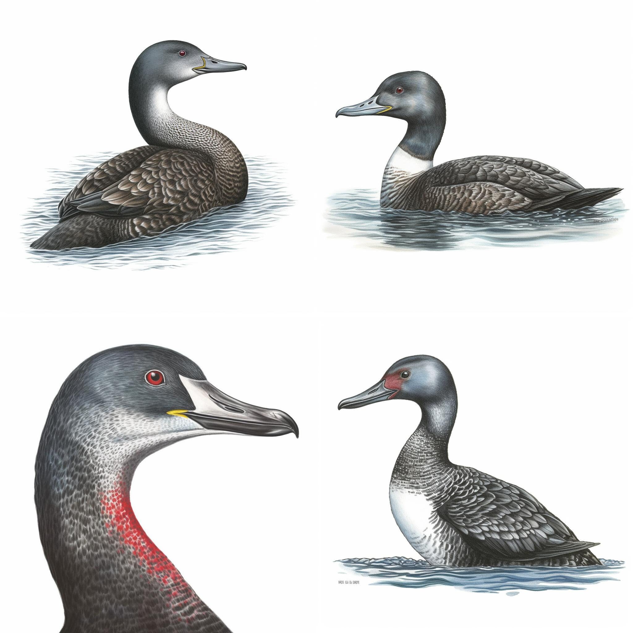 Common Loon Bird Printable Art Set 8 PNG Clipart High - Etsy