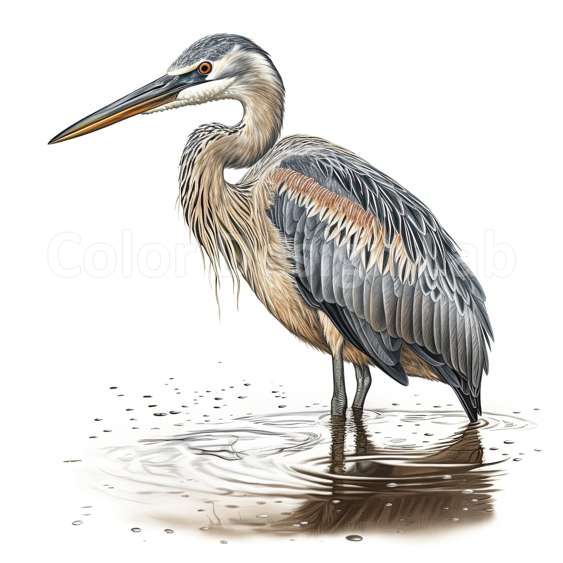 Great Blue Heron Clipart Set of 8 Printable Art PNG Digital - Etsy