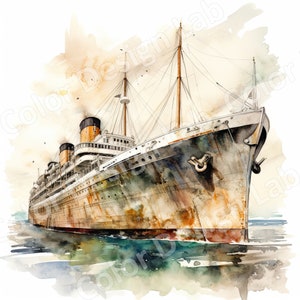Ocean Liner Voyage Digital Download, 8 Vintage Printable Images ...